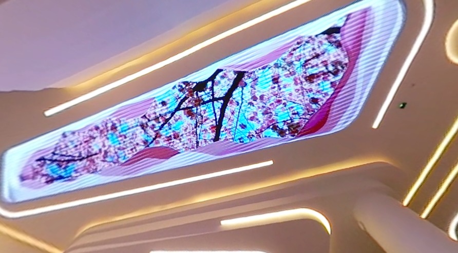 Unique ceiling-mounted LED display | Flexledlight